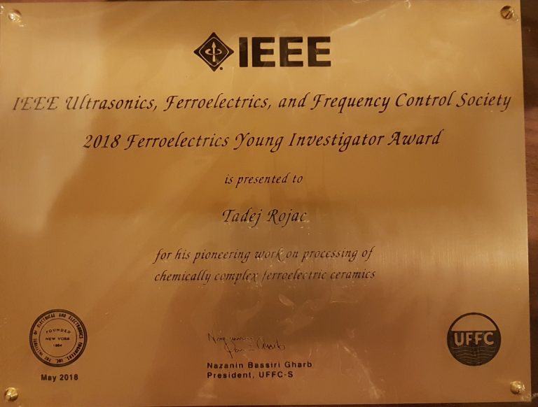 Asst. Prof. Dr. Tadej Rojac received the 2018 Ferroelectrics Young ...